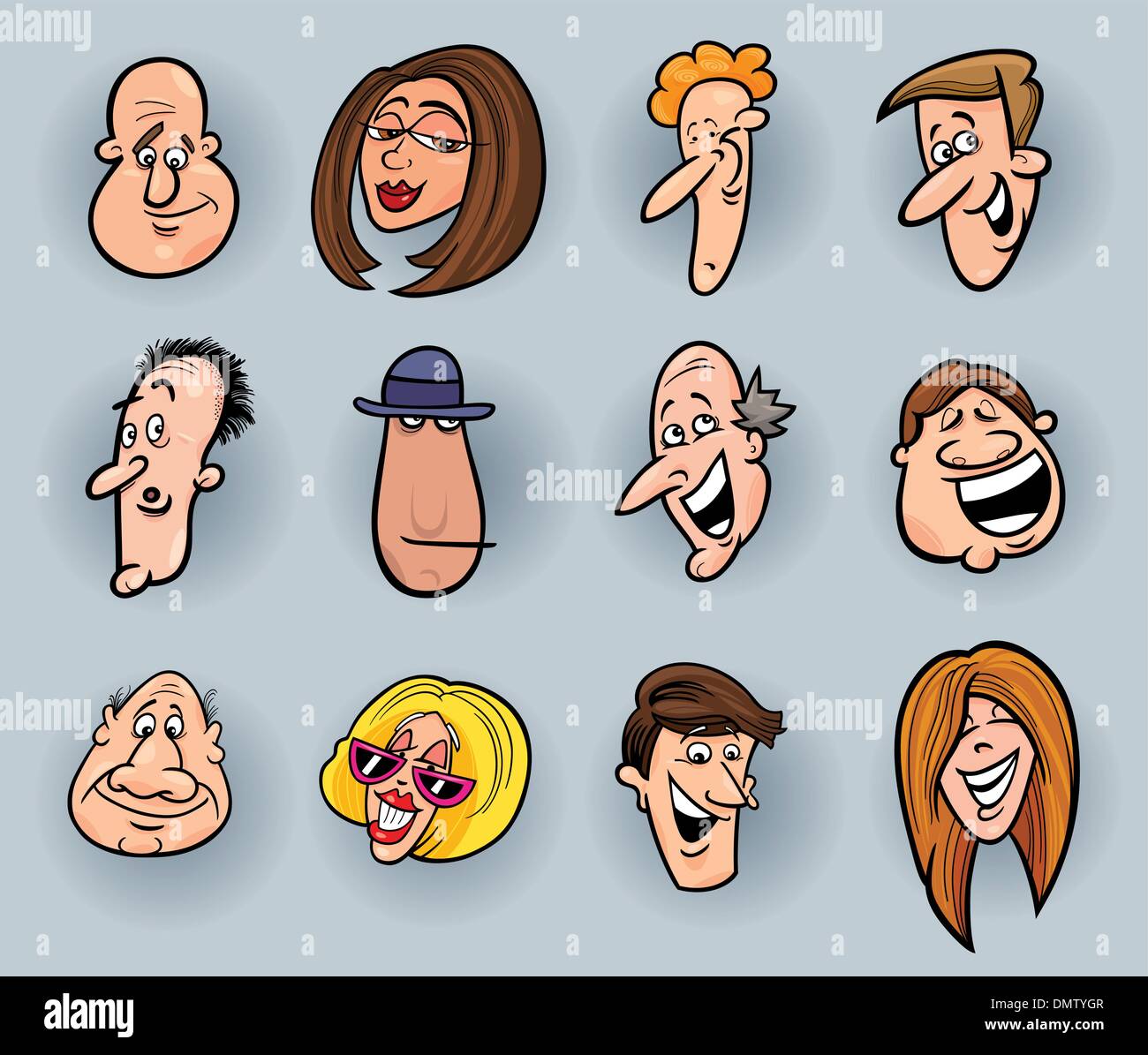 Smiley faces group Stock Vector Images - Alamy