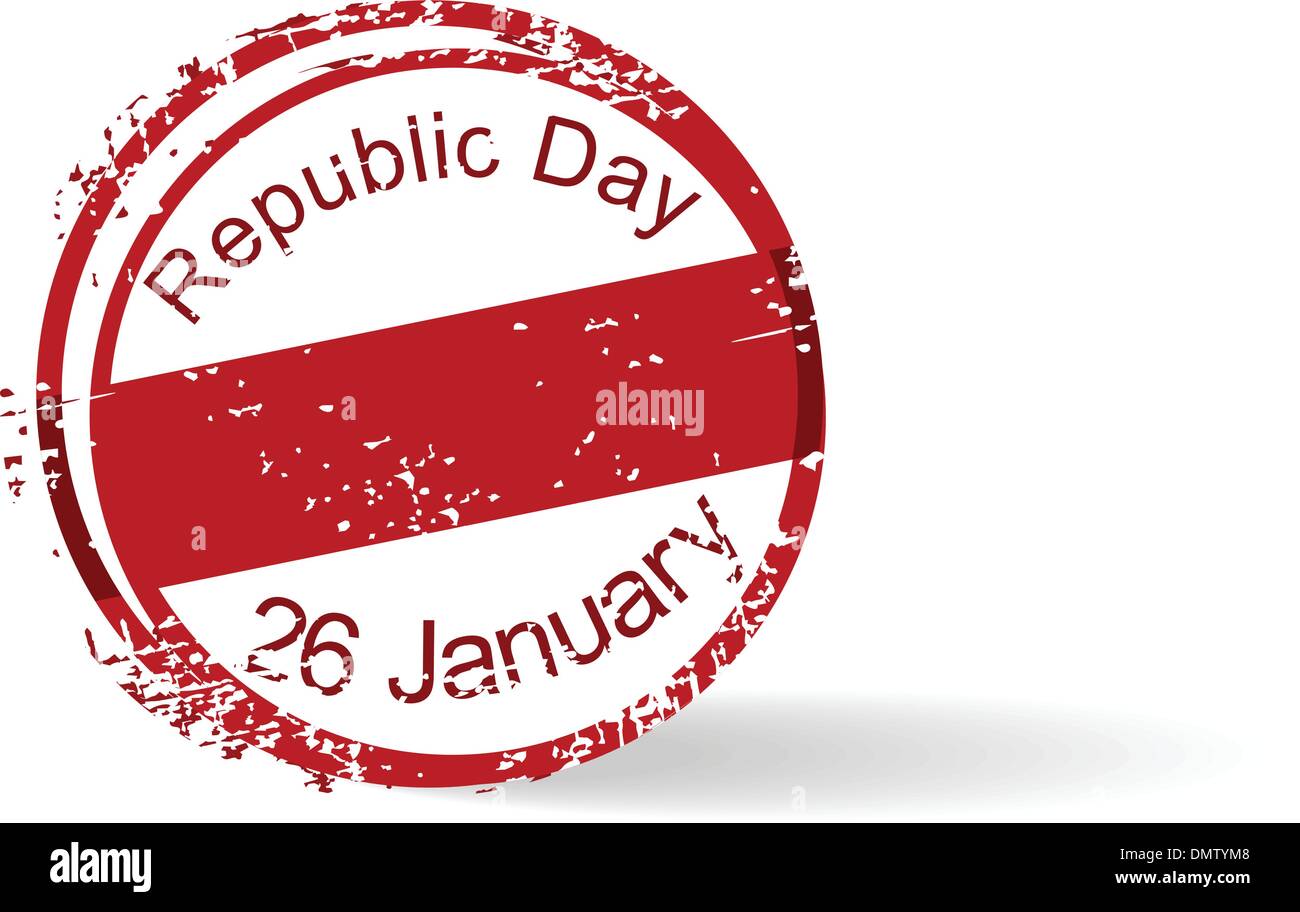 Red grunge rubber stamp of Republic Day on white background. Vec Stock ...