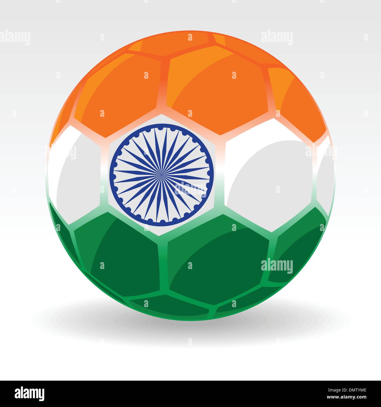 Vector illustration of a ball covered with Indian Flag on white Stock ...