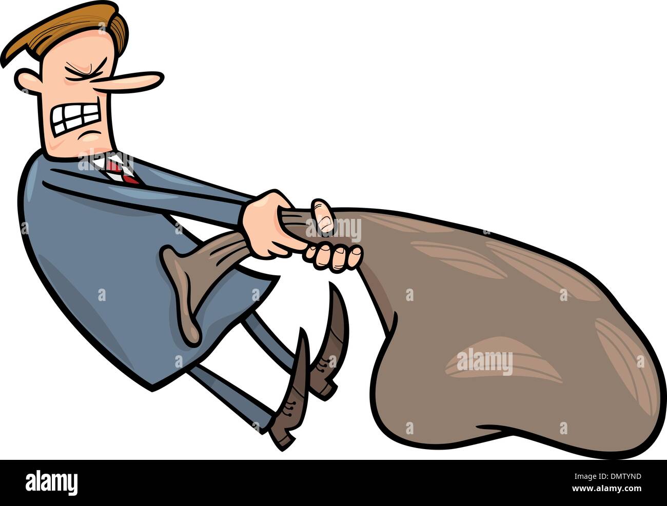 businessman draging sack of dollars Stock Vector Image & Art - Alamy