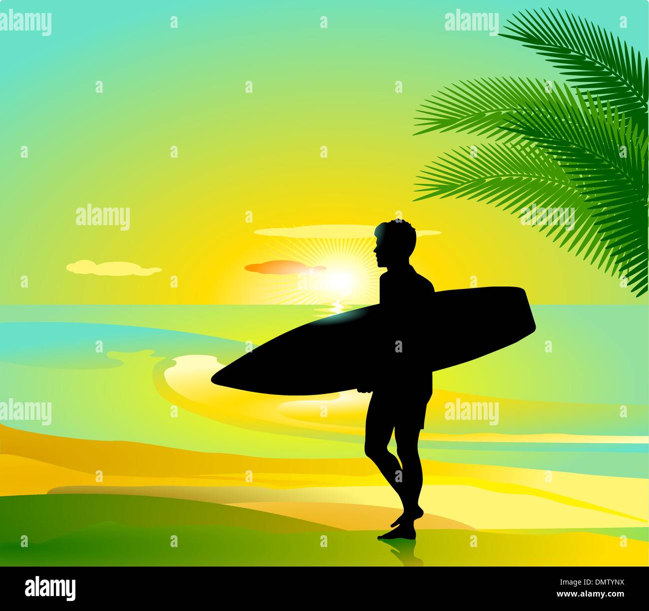 Sunshine surfing Stock Vector Images - Alamy