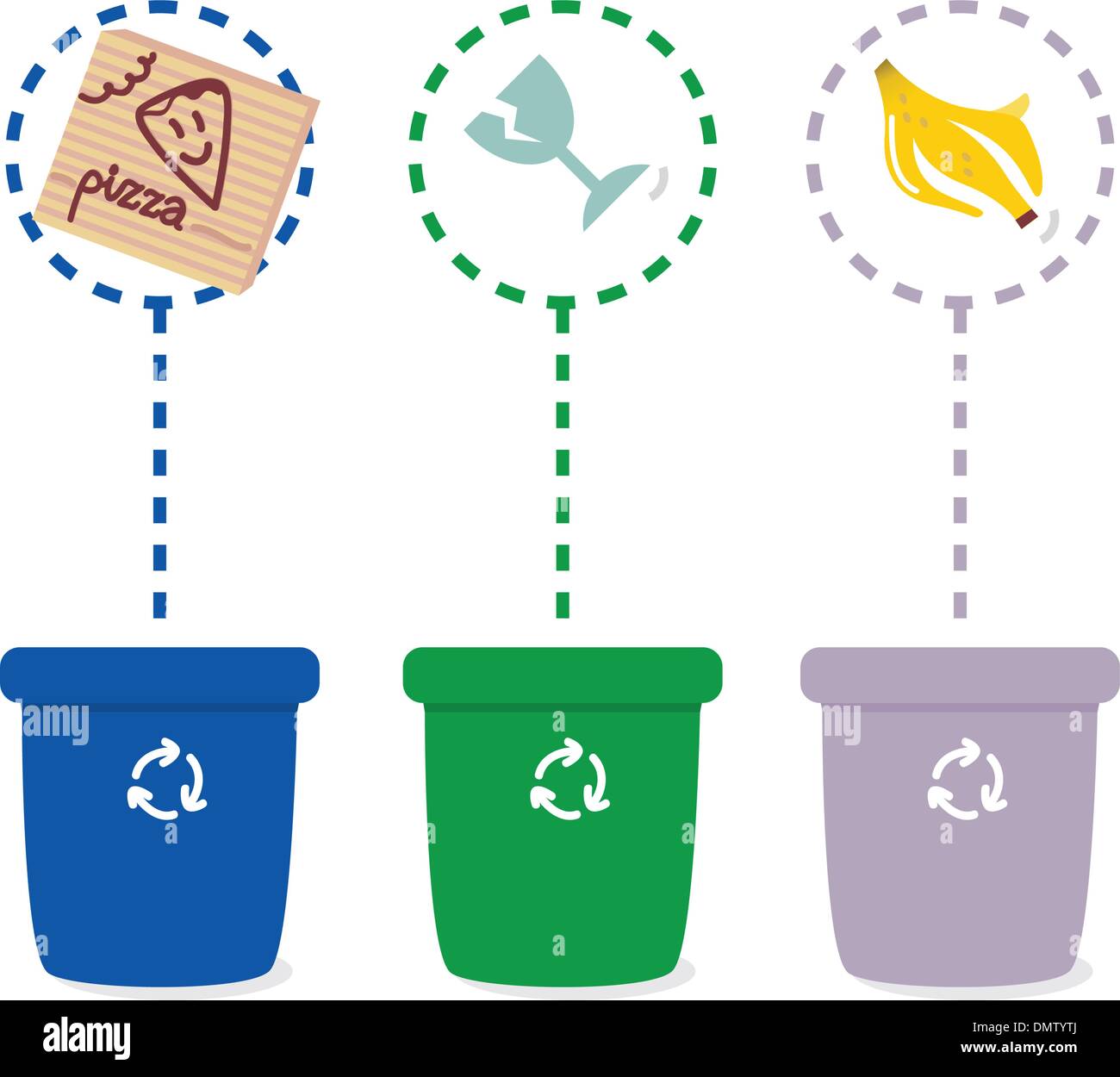 Colorful recycle bins isolated on white background Stock Vector Image ...