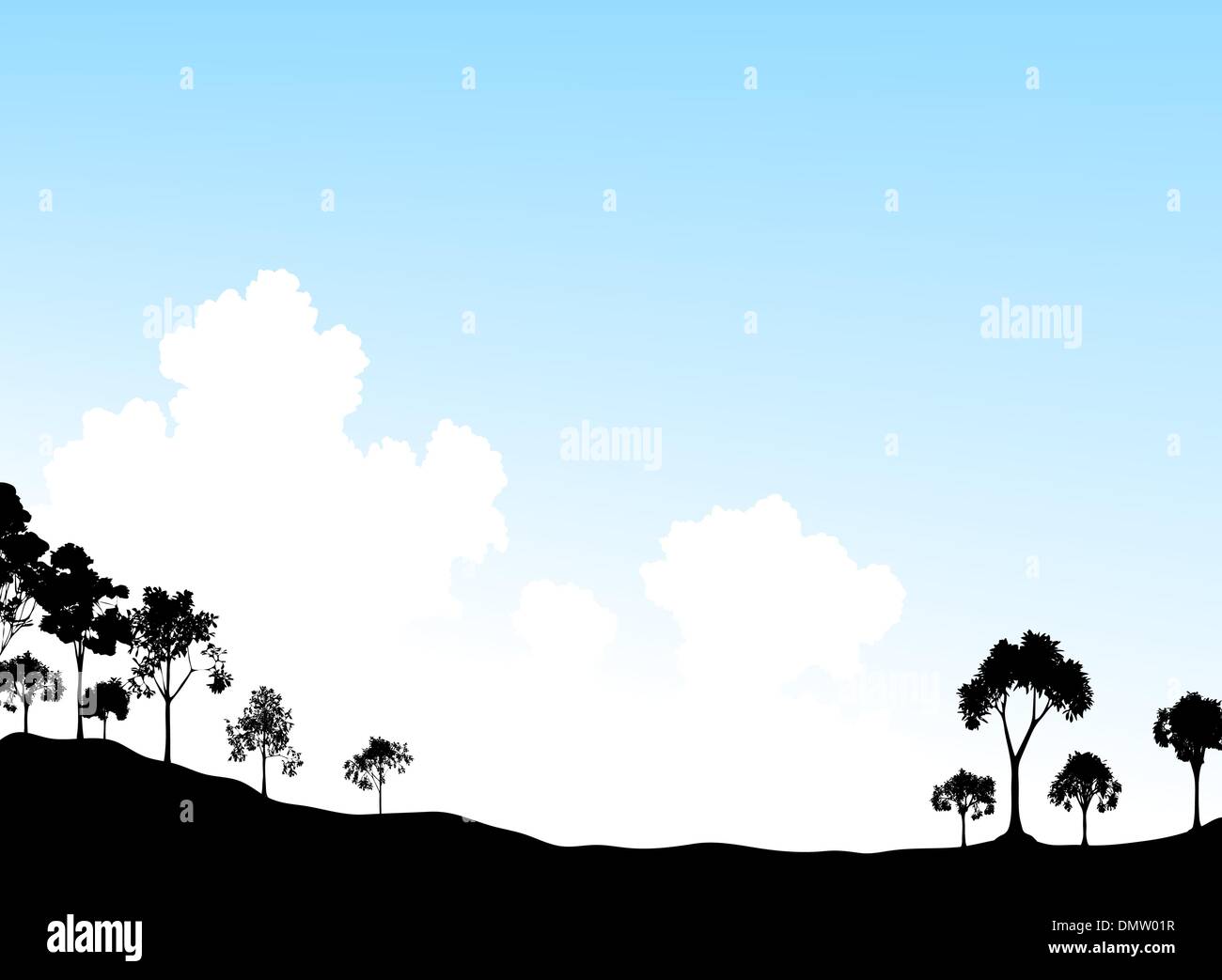 Woodland blue sky Stock Vector Images - Alamy