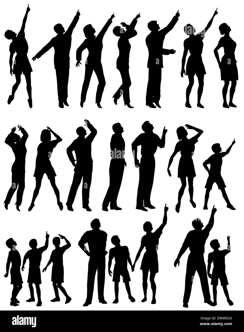 Looking up at silhouettes Stock Vector Images - Alamy