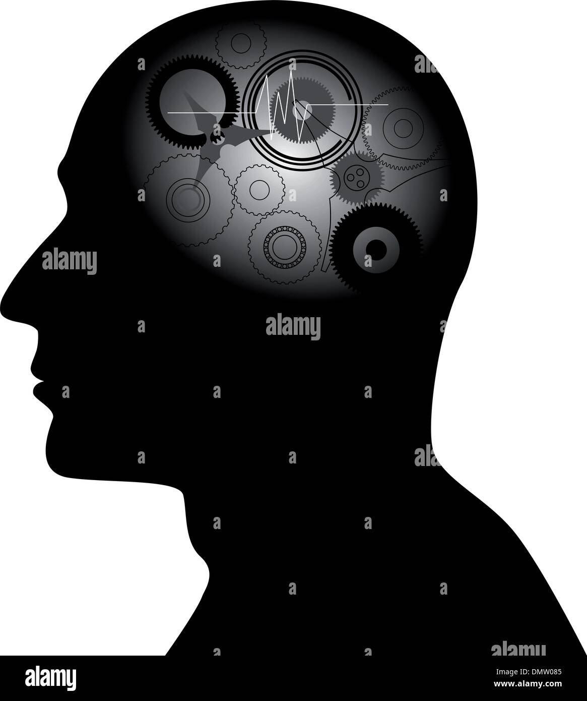 Brain head side view Stock Vector Images - Alamy