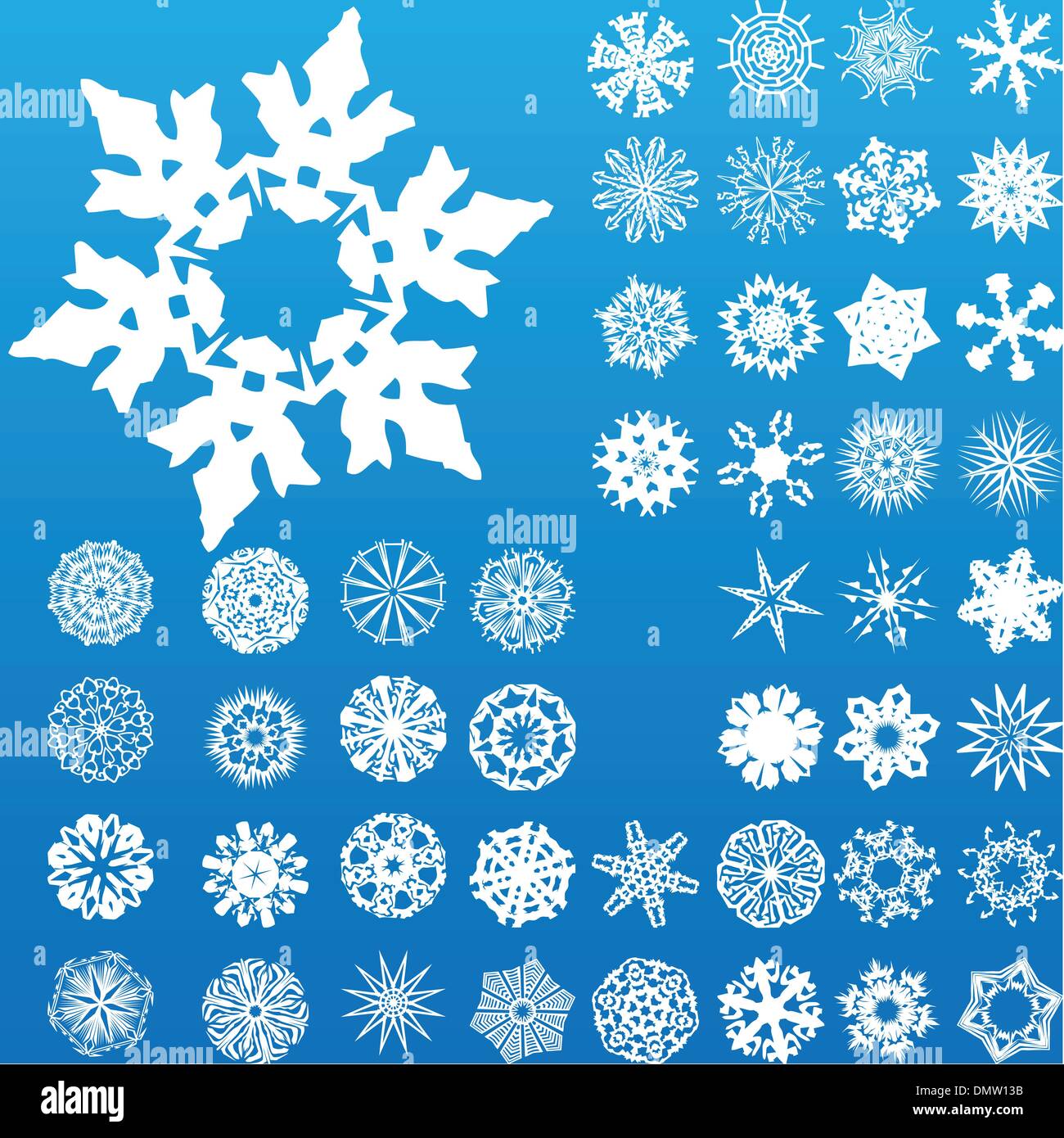 Set of 49 highly detailed complex snowflakes Stock Vector Image & Art ...