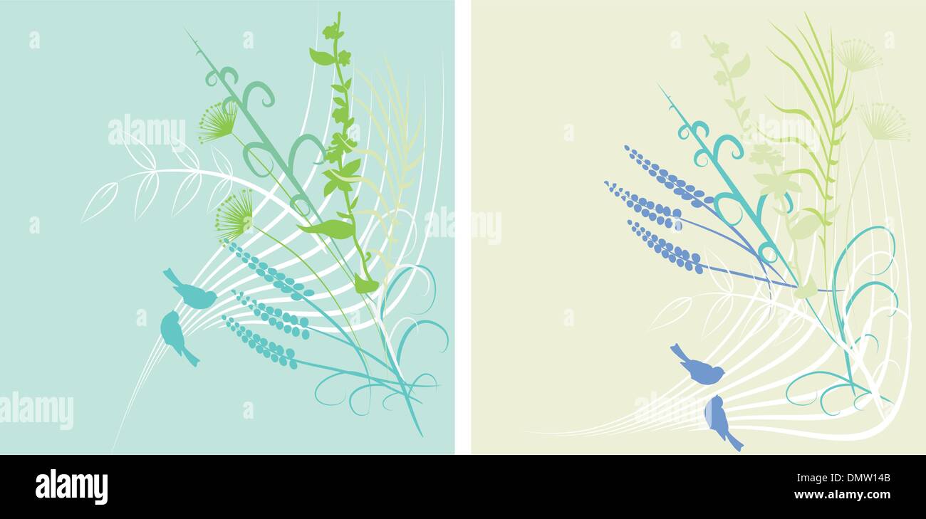 spring background with birds Stock Vector Image & Art - Alamy