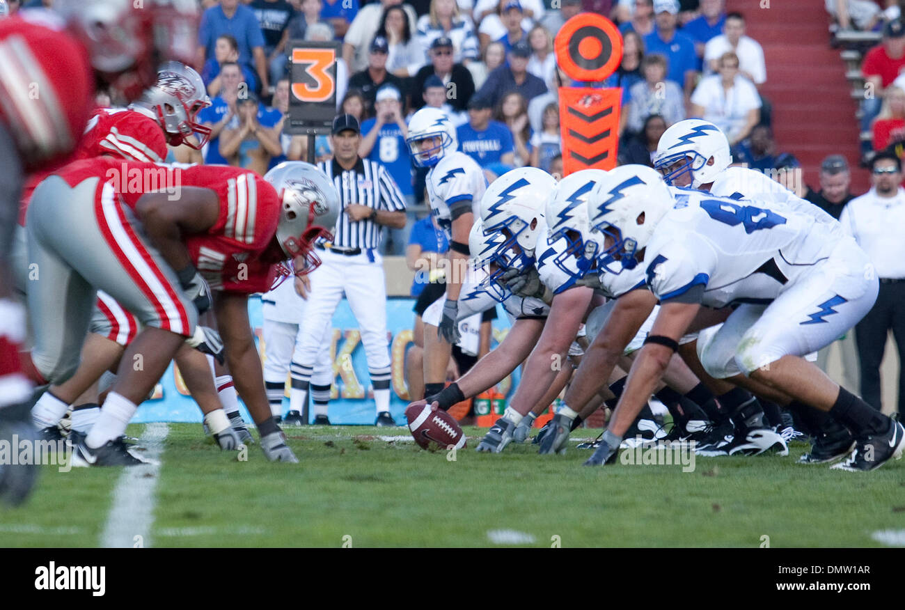 The University of New Mexico and Air Force Academy player set up for ...