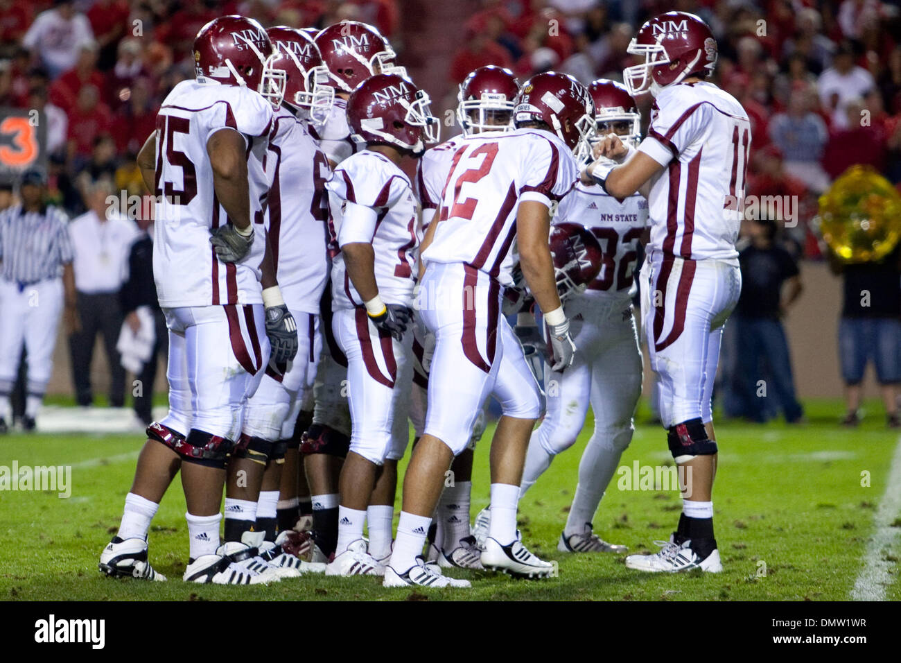 New Mexico State University quarterback Trevor Walls (11) giving the ...