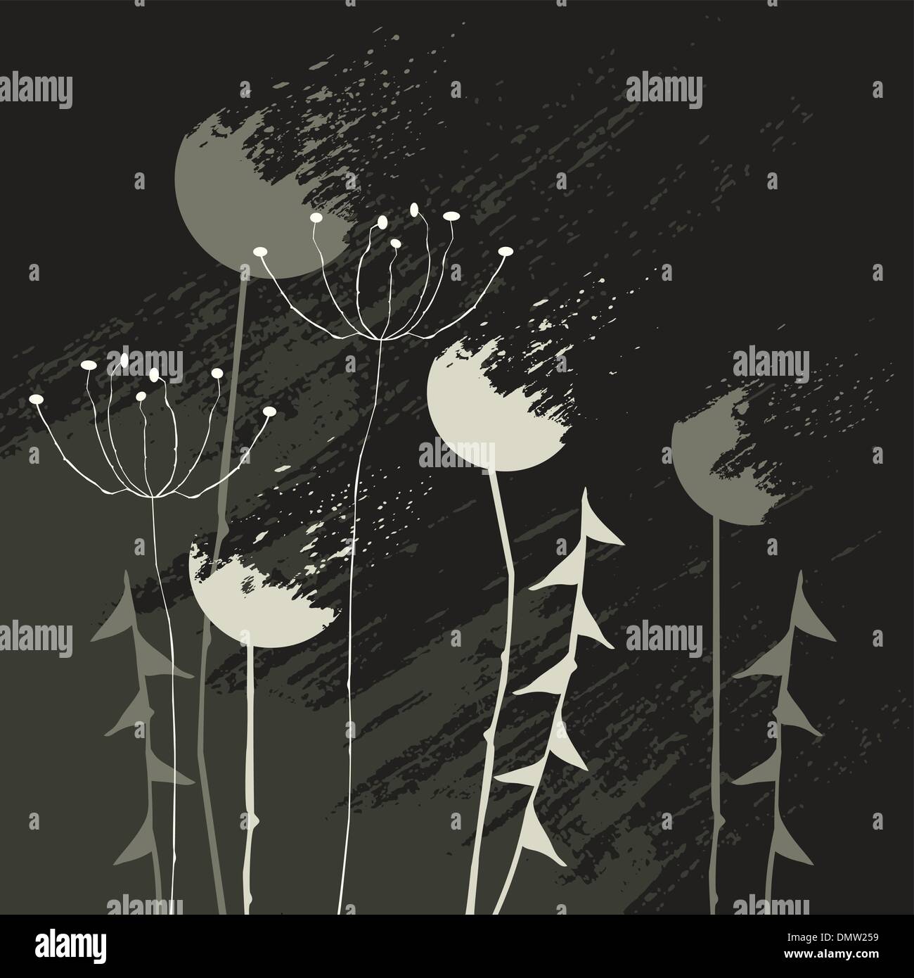 Dandelions on meadow spring Stock Vector Images - Alamy