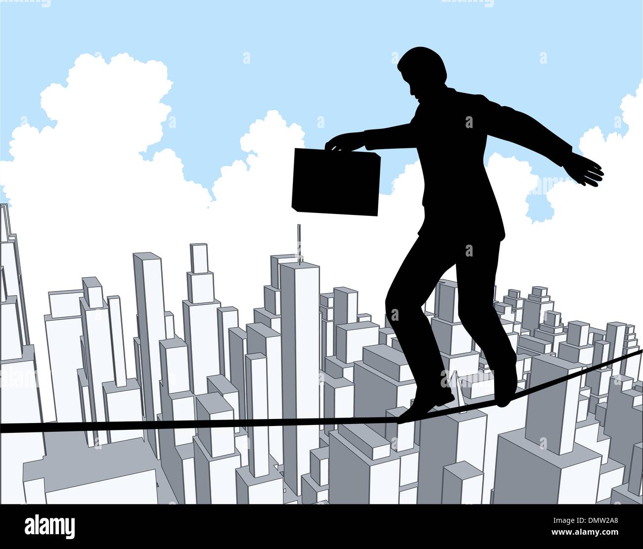 Tightrope vector vectors hi-res stock photography and images - Alamy