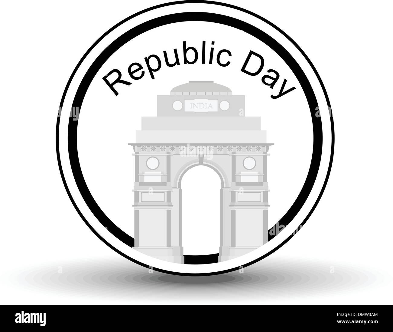 Vector illustration of a rubber stamp with text Republic day an Stock ...
