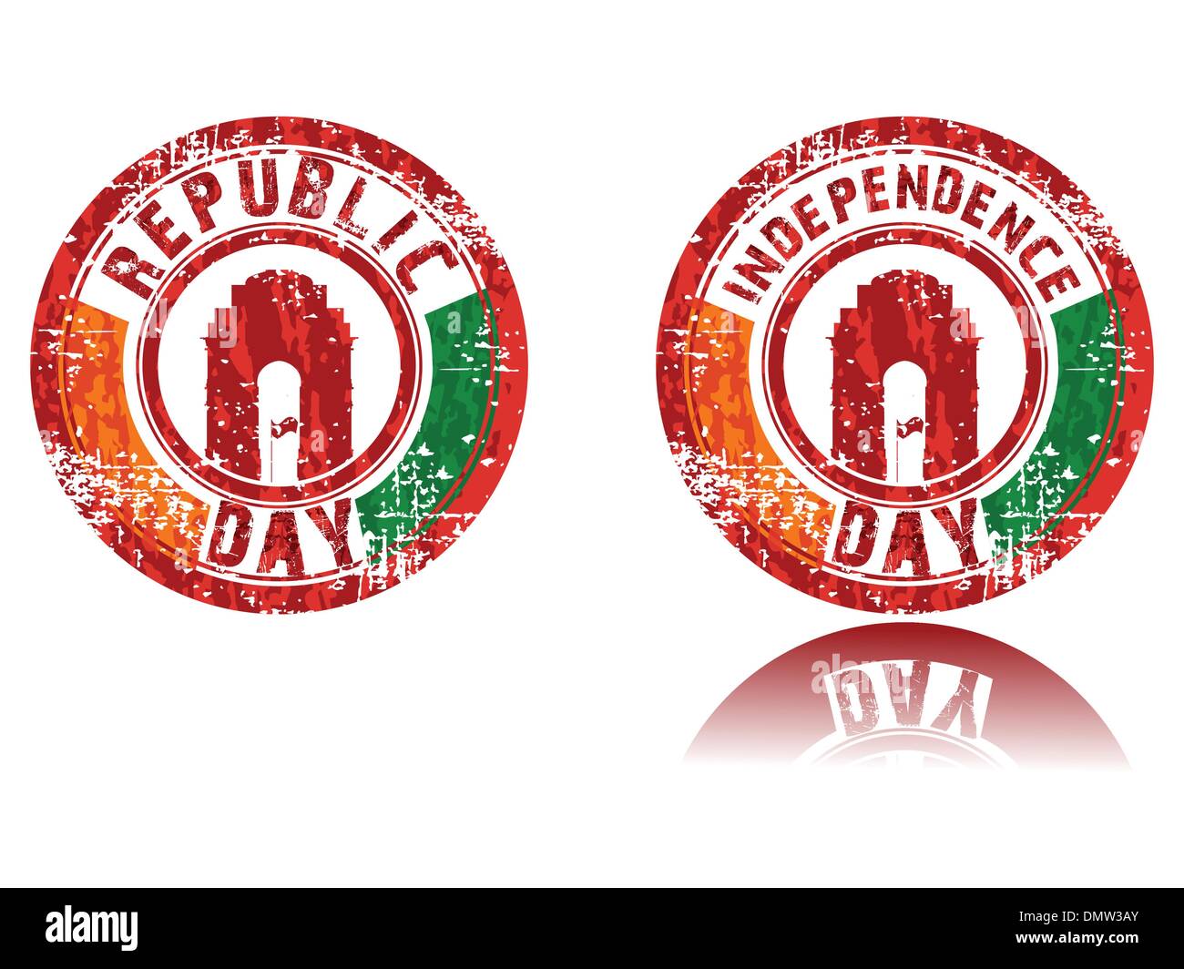 A vector illustration of rubber stamps having India Gate image o Stock ...