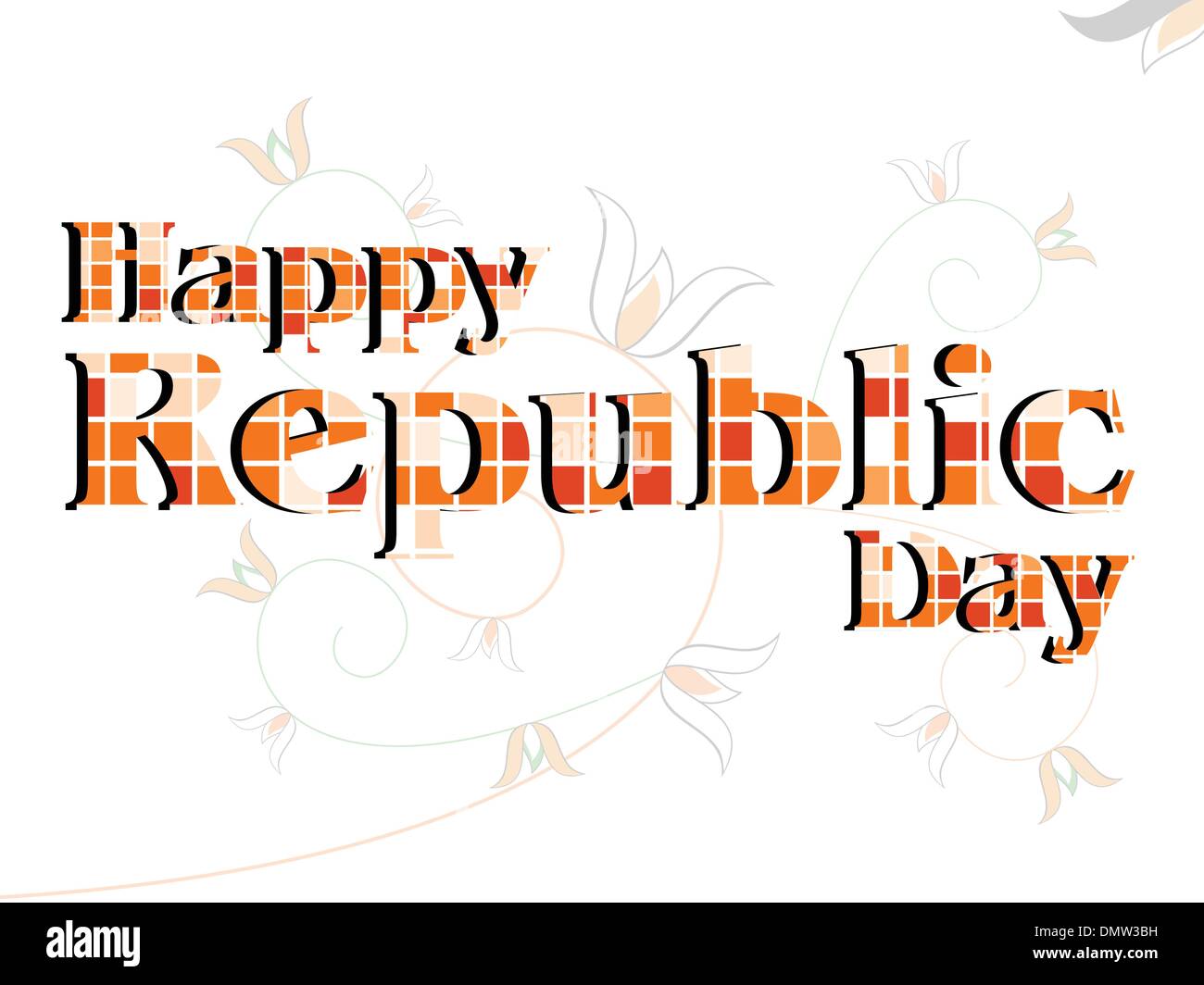 A vector illustration of a text Happy Republic Day made with blo Stock ...