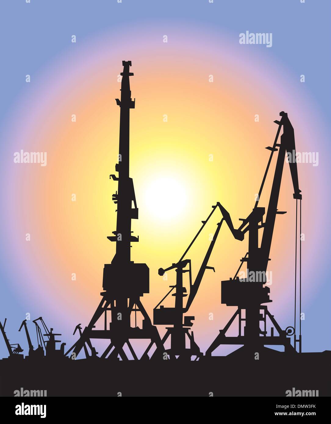 Cranes loading Stock Vector Images - Alamy