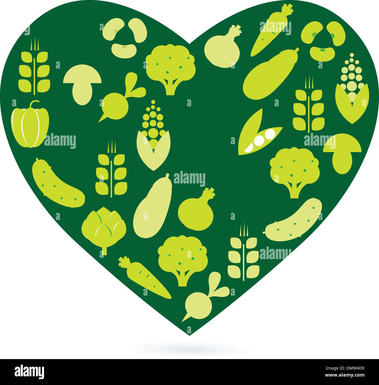 Healthy food heart isolated on white ( green Stock Vector Image & Art ...