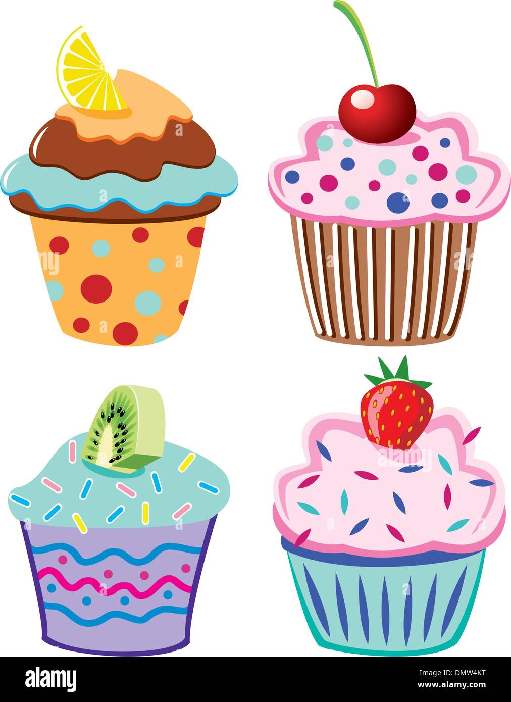 Citrus cupcakes Stock Vector Images - Alamy
