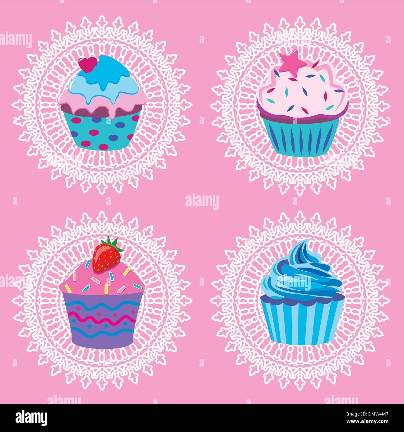 vector retro cupcakes Stock Vector Image & Art - Alamy
