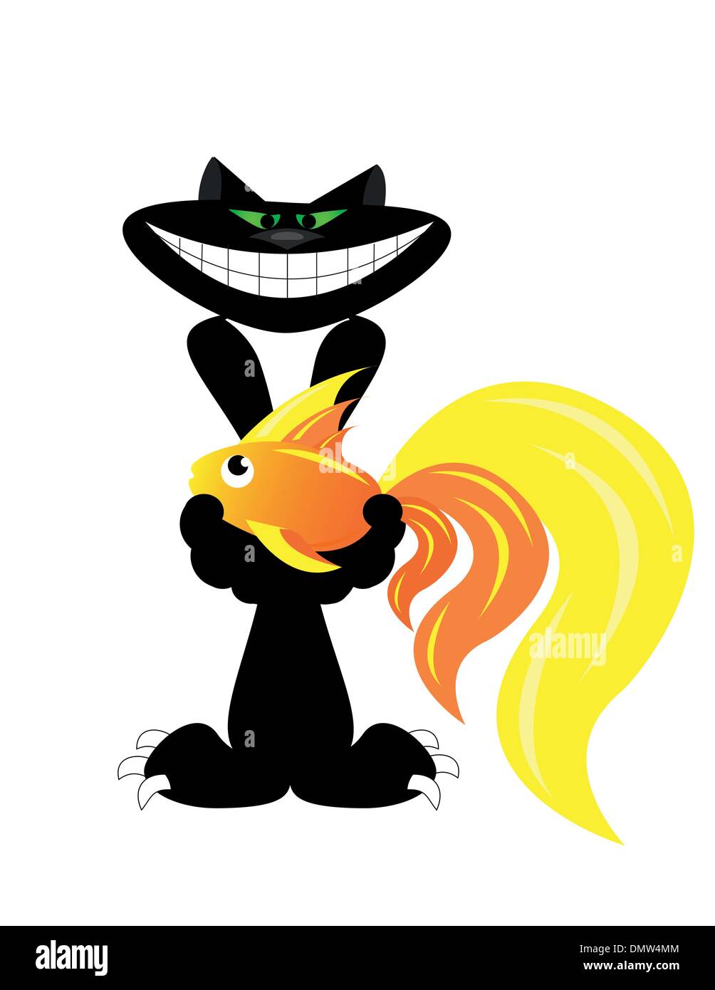 Cat with a fish Stock Vector Image & Art - Alamy