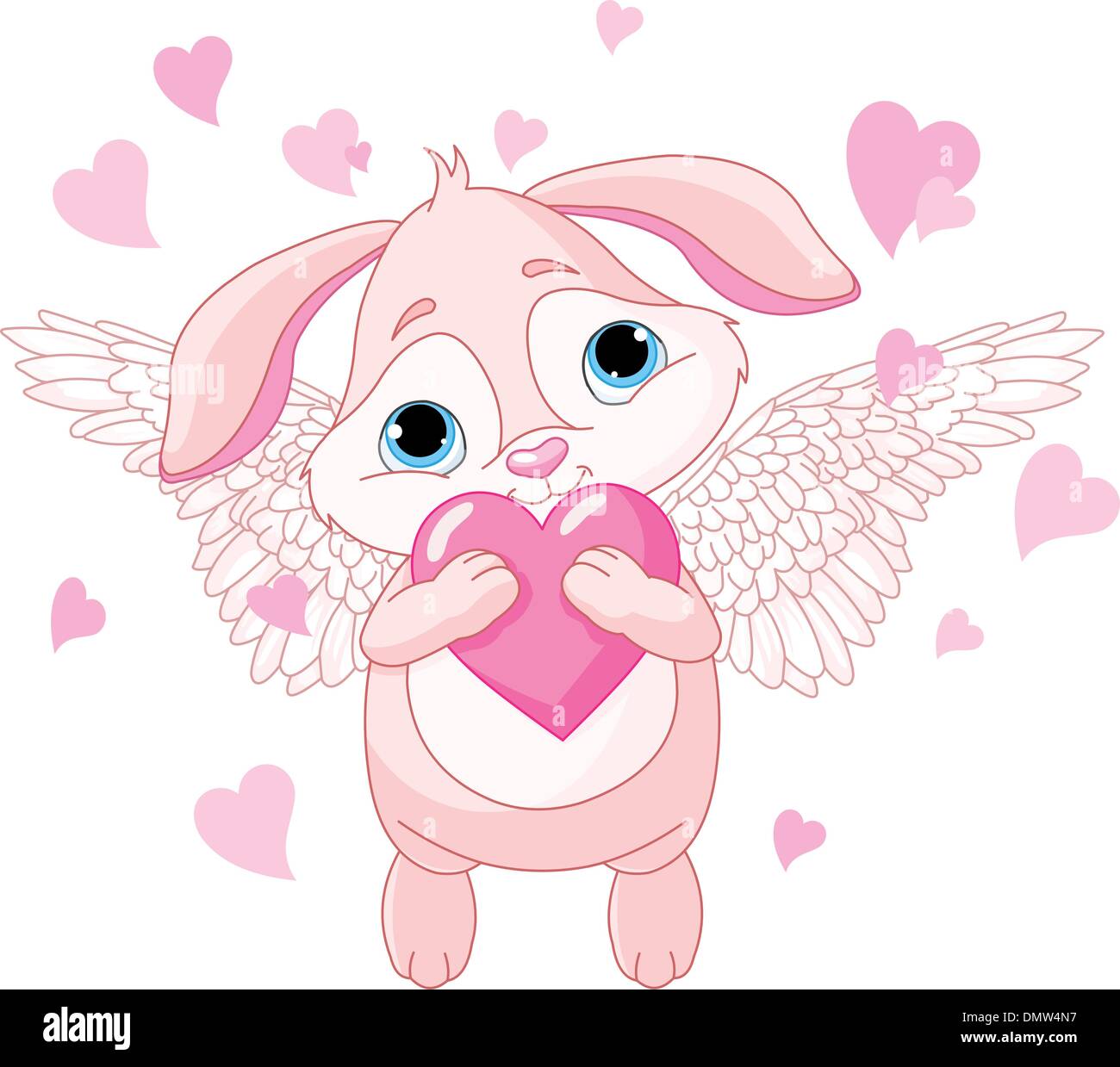 Cute rabbit with love heart Stock Vector Image & Art - Alamy
