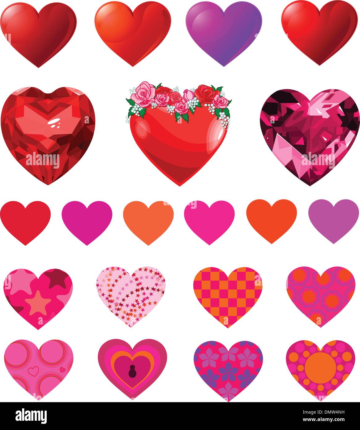 Set of Different Hearts Stock Vector Image & Art - Alamy