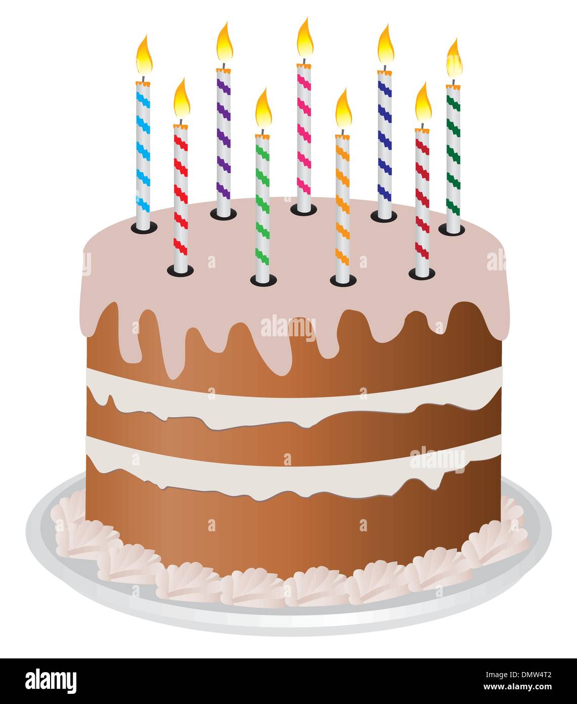 cake with candles Stock Vector Image & Art - Alamy