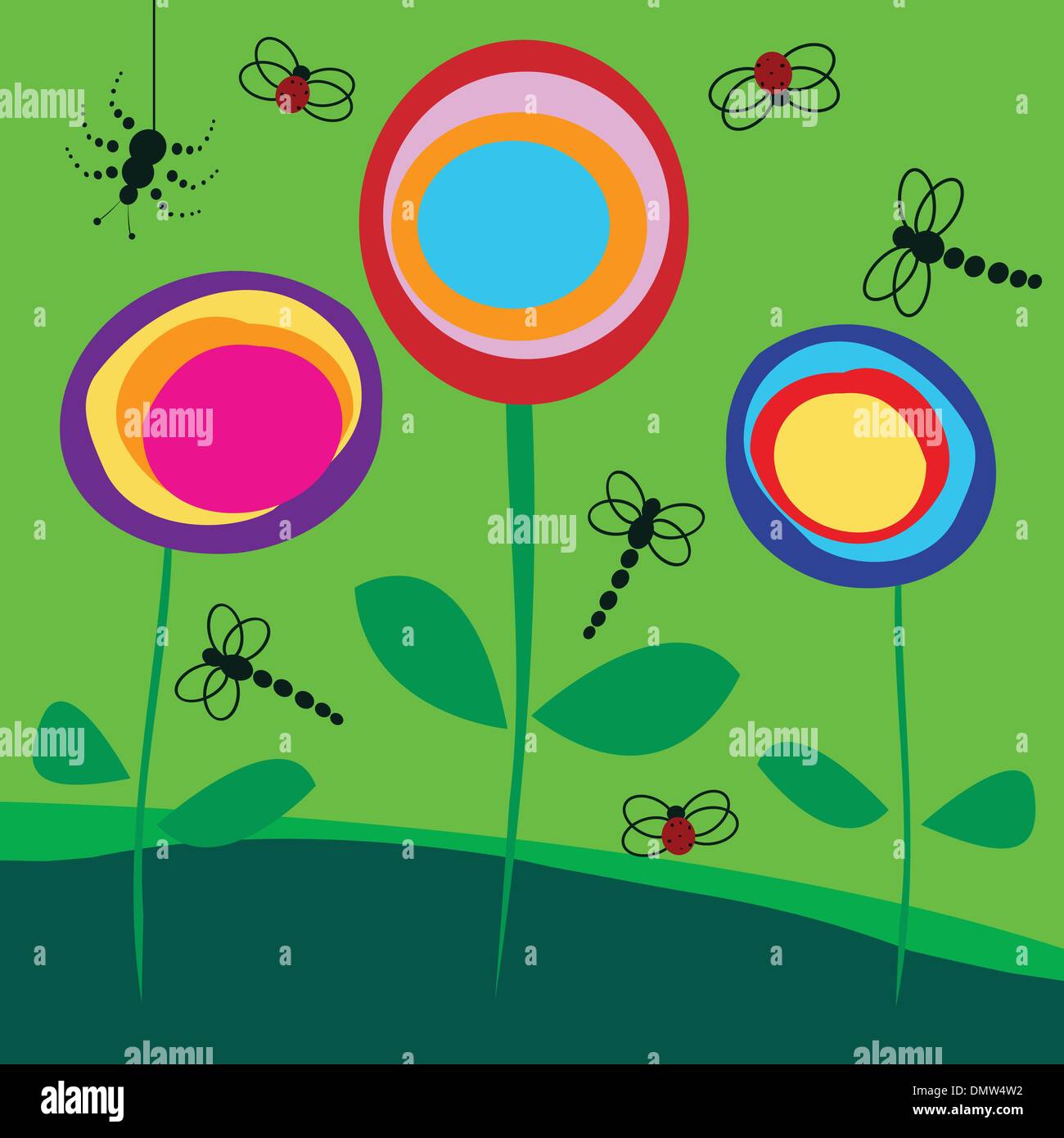 Small red flowers blossom Stock Vector Images - Alamy