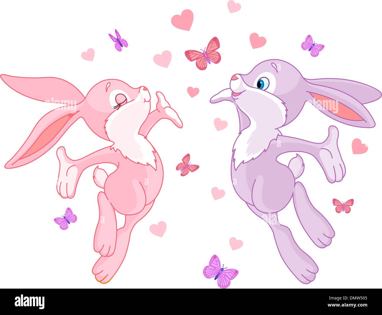 Cute easter couple rabbit heart hi-res stock photography and images - Alamy