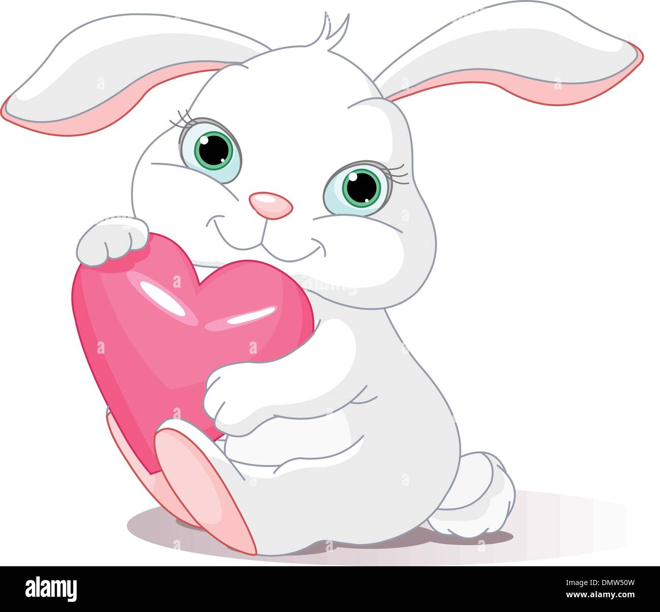 Rabbit holds love heart Stock Vector Image & Art - Alamy