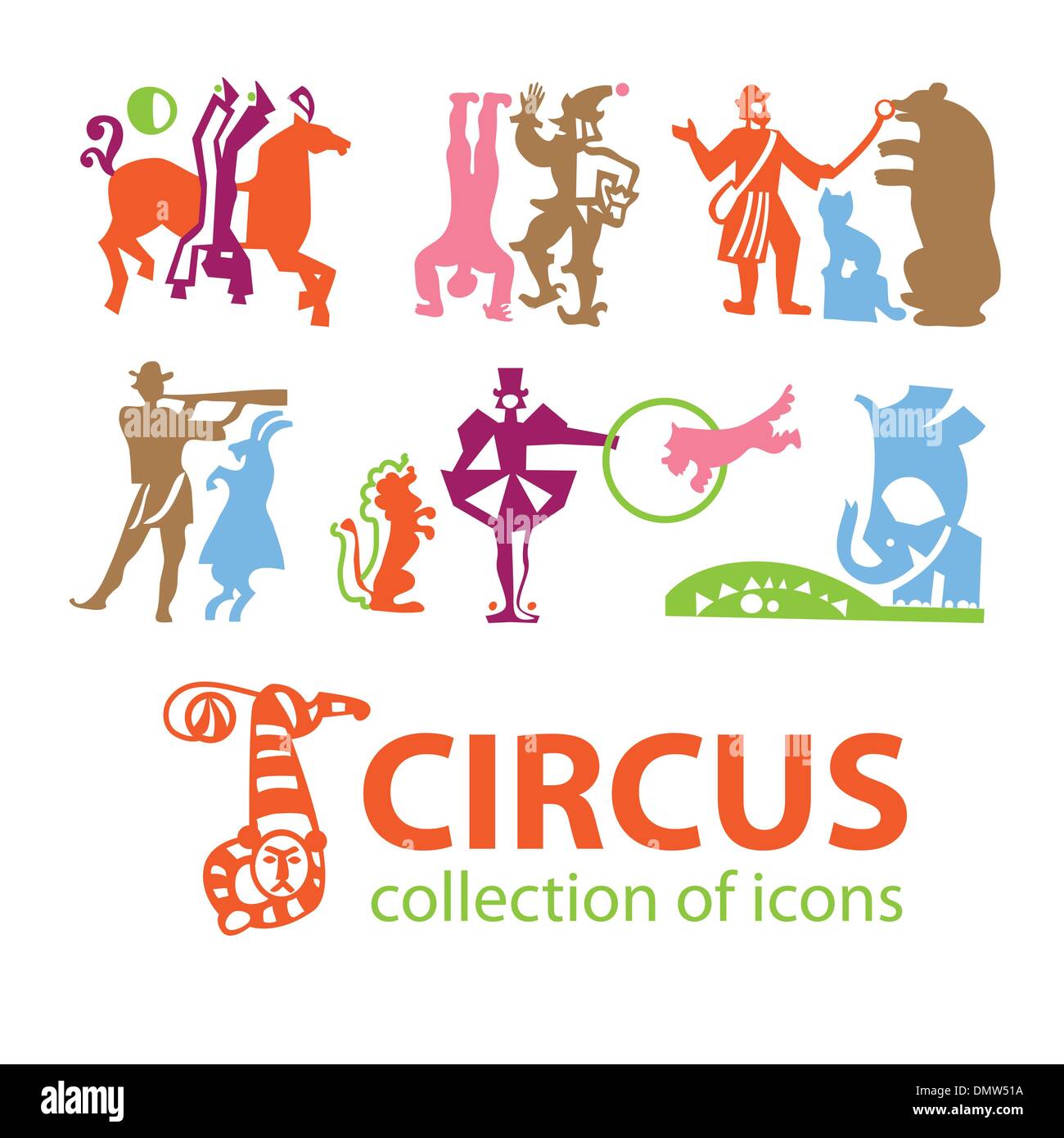 Circus elephant trainer Stock Vector Images - Alamy
