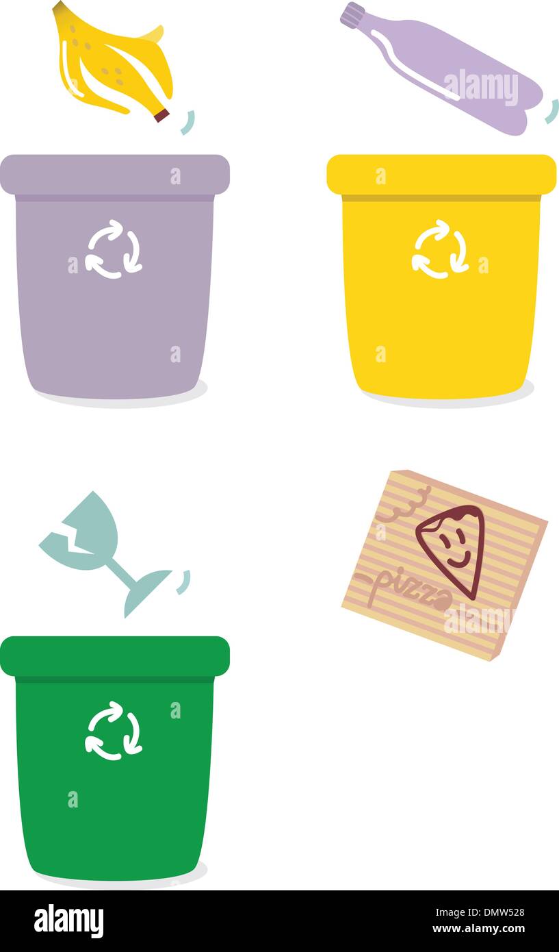 Recycling boxes white background Stock Vector Images - Alamy