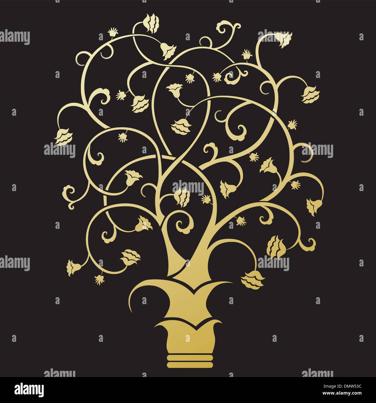abstract tree with flowers Stock Vector Image & Art - Alamy