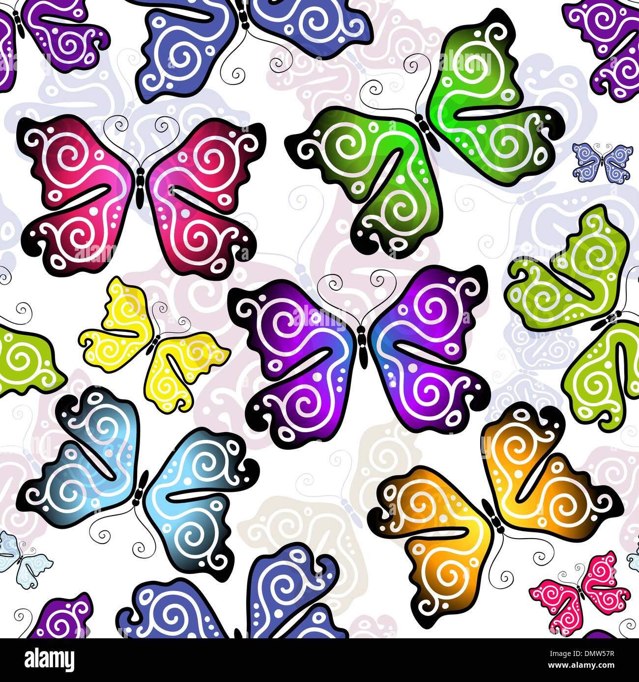 Seamless pattern with butterflies Stock Vector Image & Art - Alamy