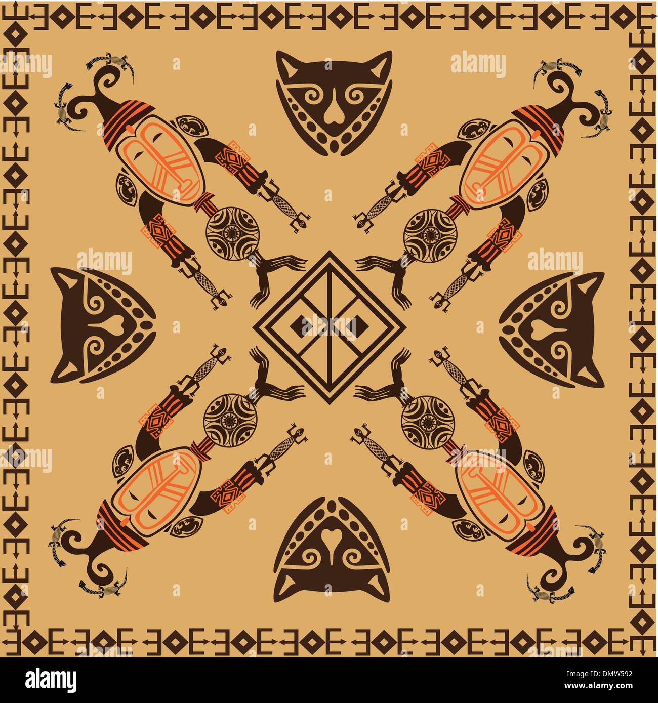 african warriors on decorative background Stock Vector Image & Art - Alamy