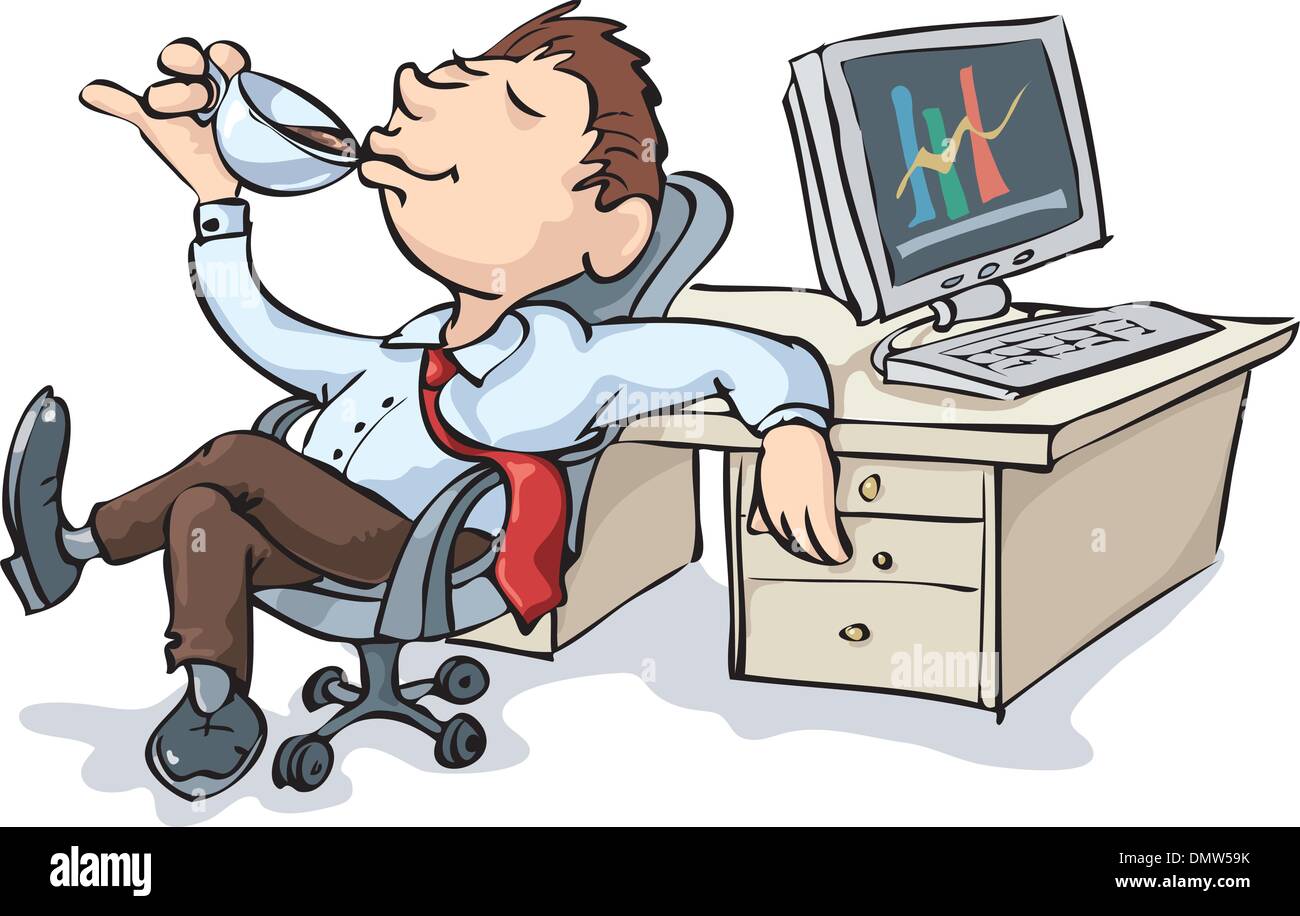 Worker lunch break Stock Vector Images - Alamy