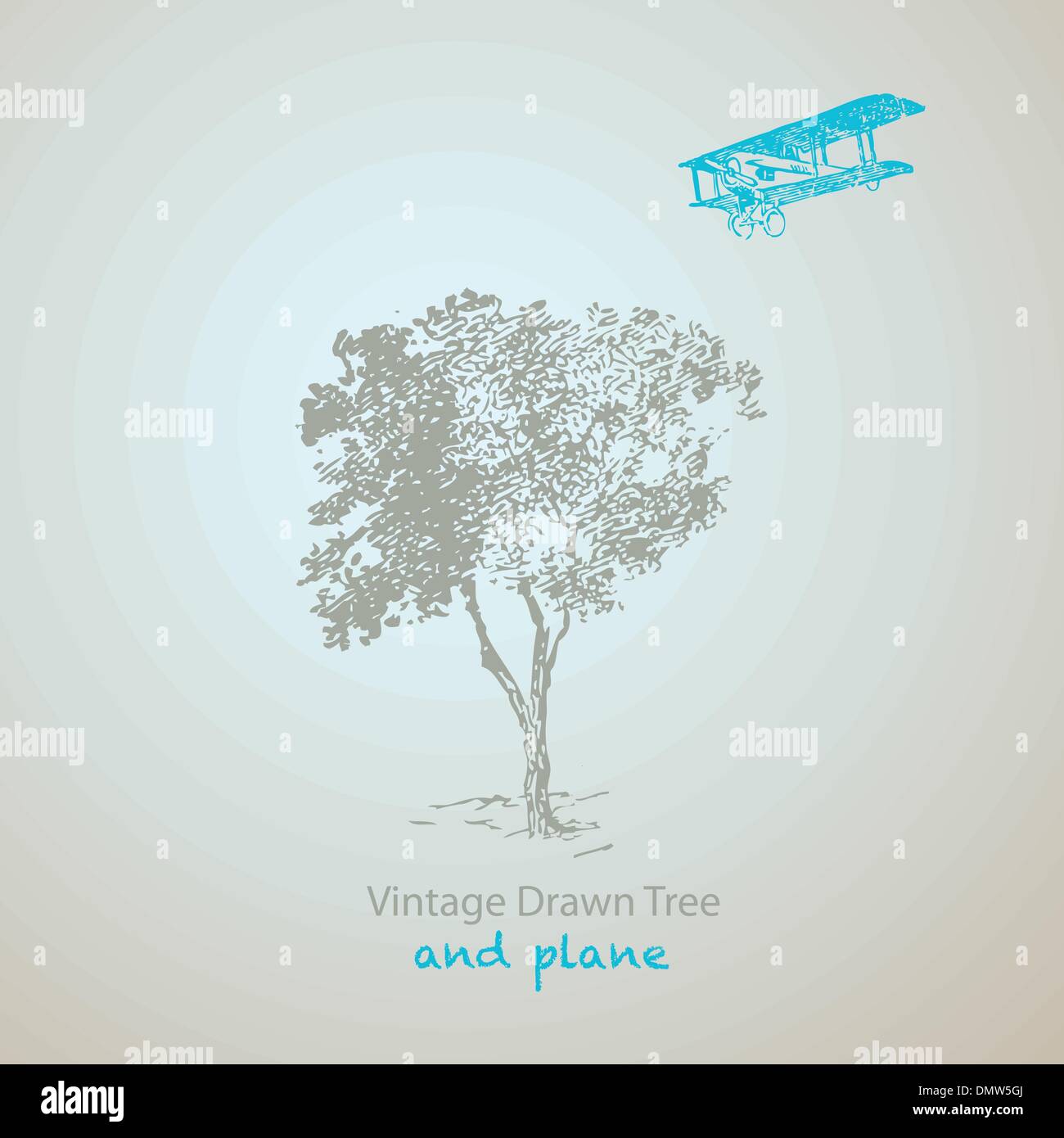 vintage tree and plane Stock Vector Image & Art - Alamy