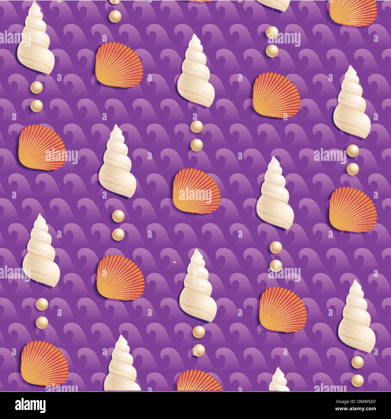 Sea shells design pattern Stock Vector Images - Alamy