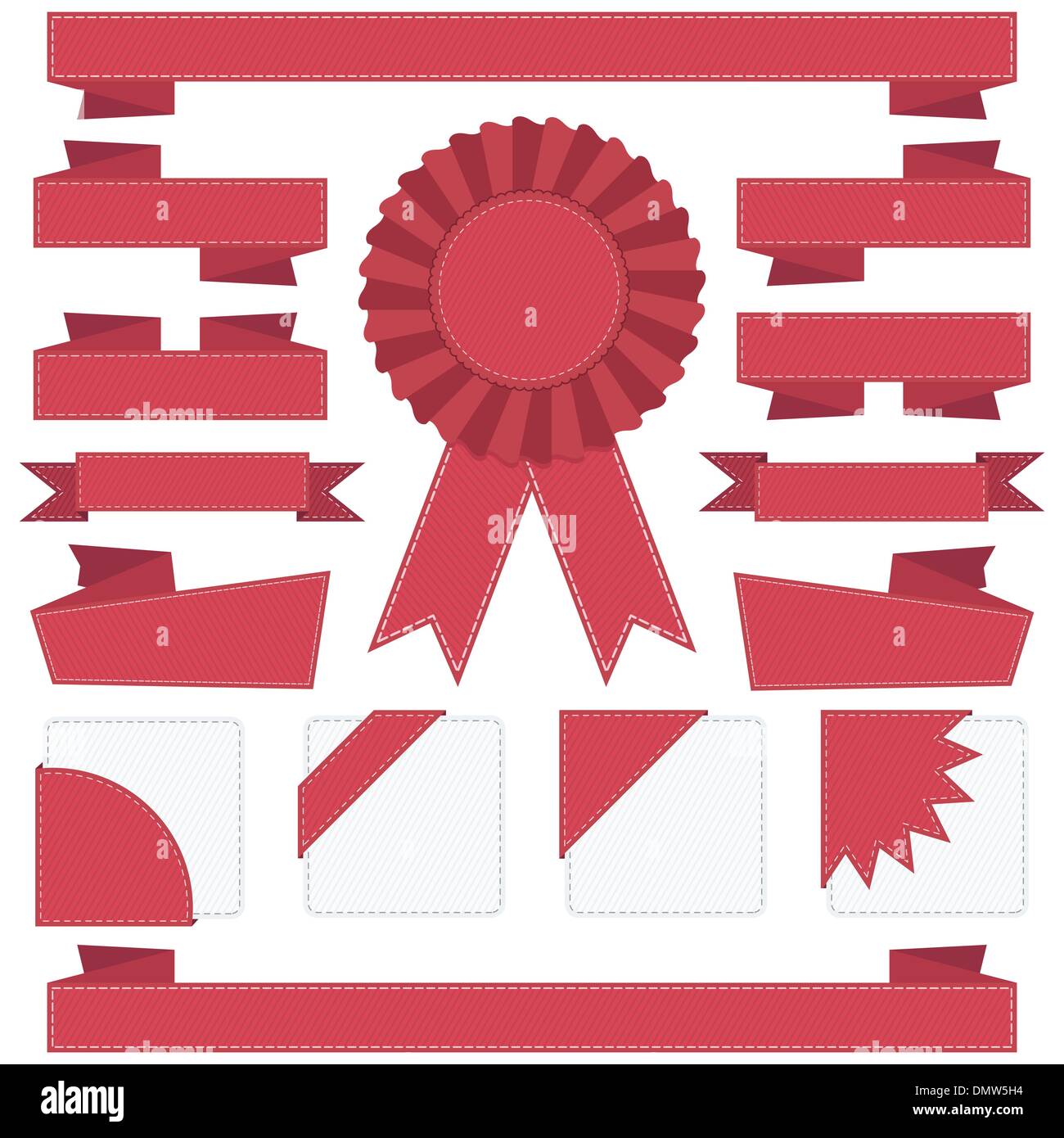 red stitched ribbons Stock Vector Image & Art - Alamy