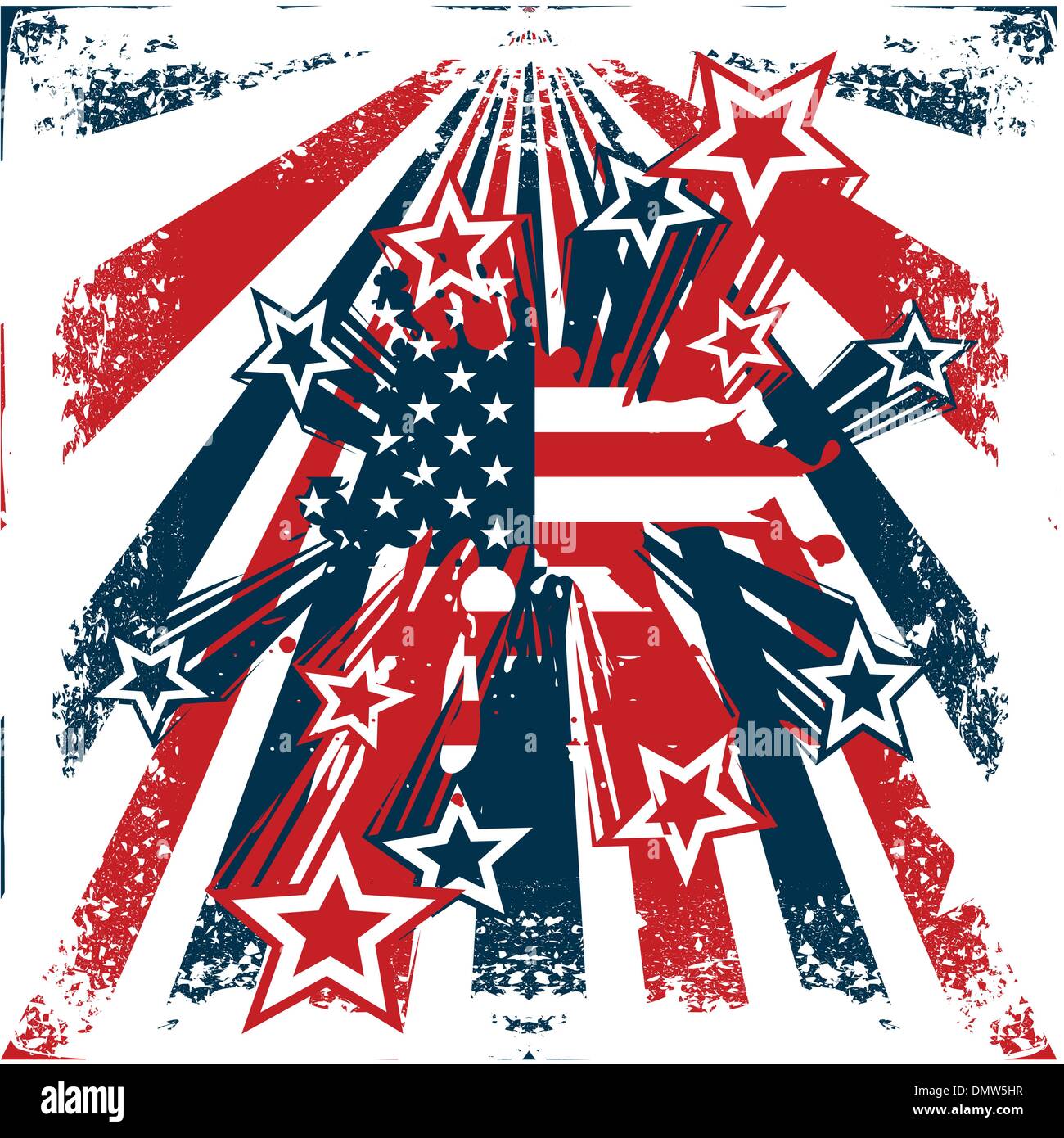 Vintage american flag graphic Stock Vector Images - Alamy