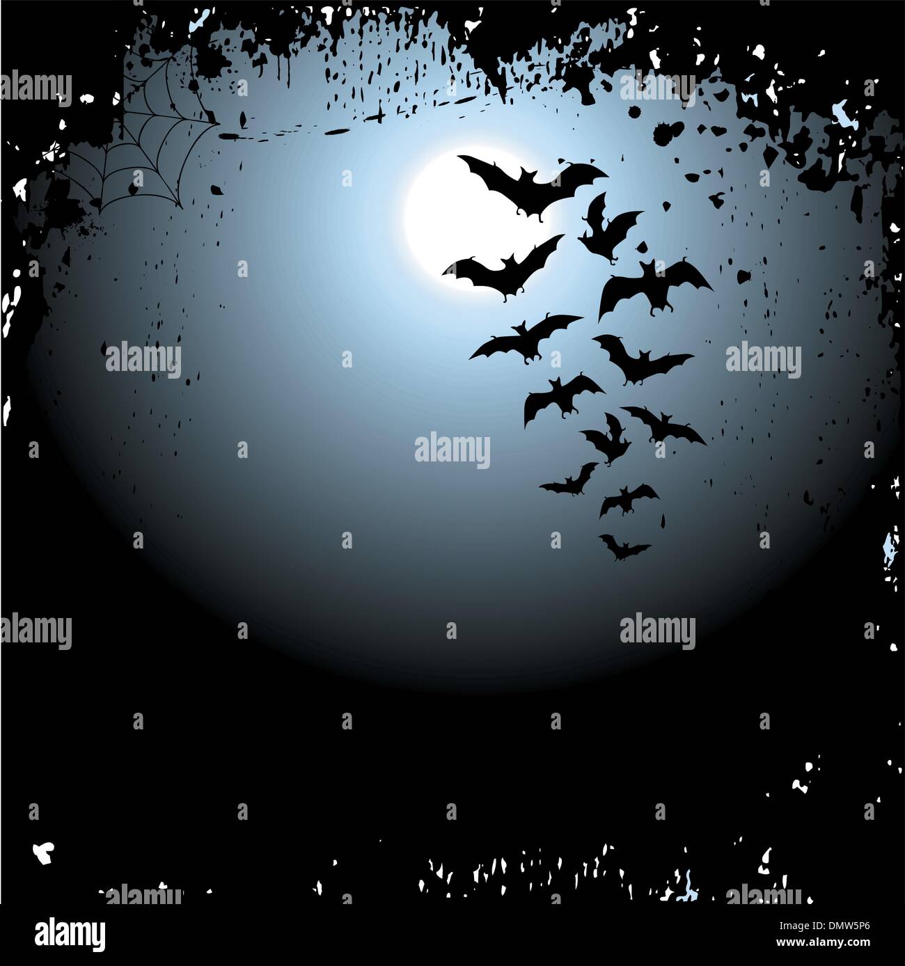 Halloween background with moon and bats Stock Vector Image & Art - Alamy