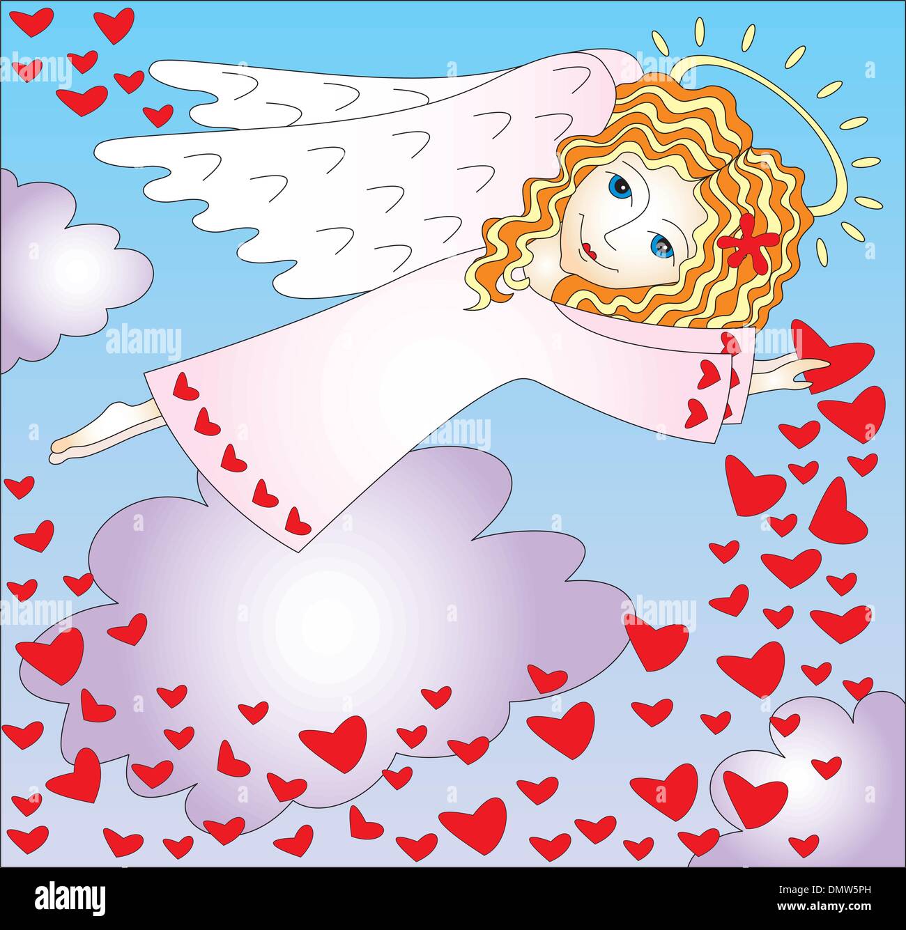 angel with hearts Stock Vector Image & Art - Alamy