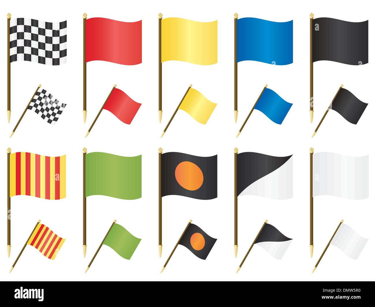 Motor racing warning flags Cut Out Stock Images & Pictures - Alamy