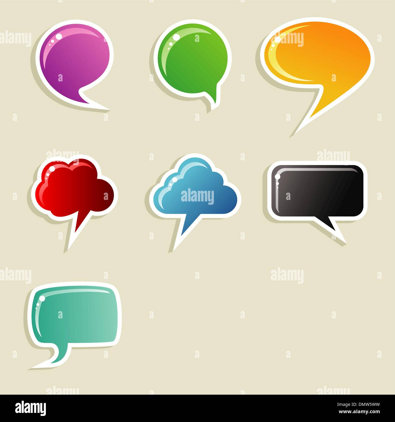 Social media bubbles set Stock Vector Image & Art - Alamy