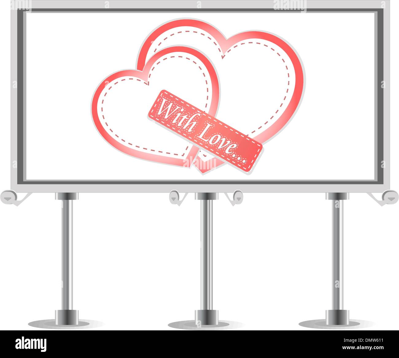 Outdoor billboard with heart. Love Vector theme Stock Vector Image ...