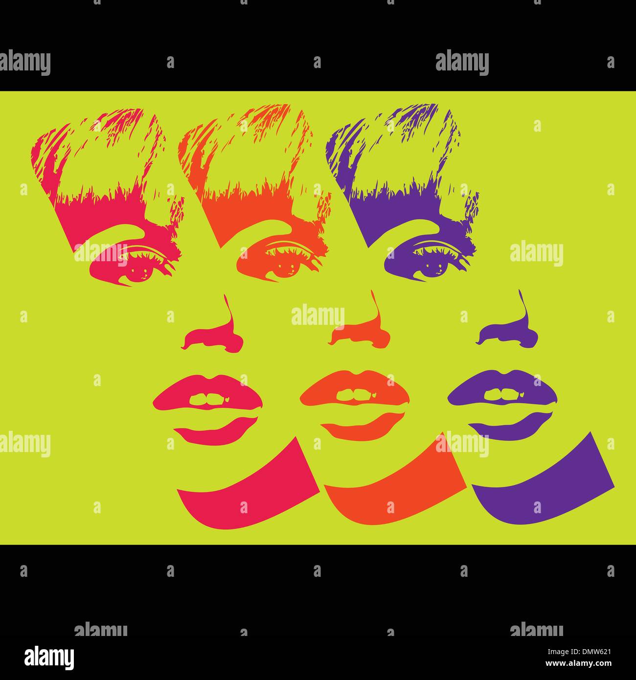 Pattern woman faces Stock Vector Images - Alamy