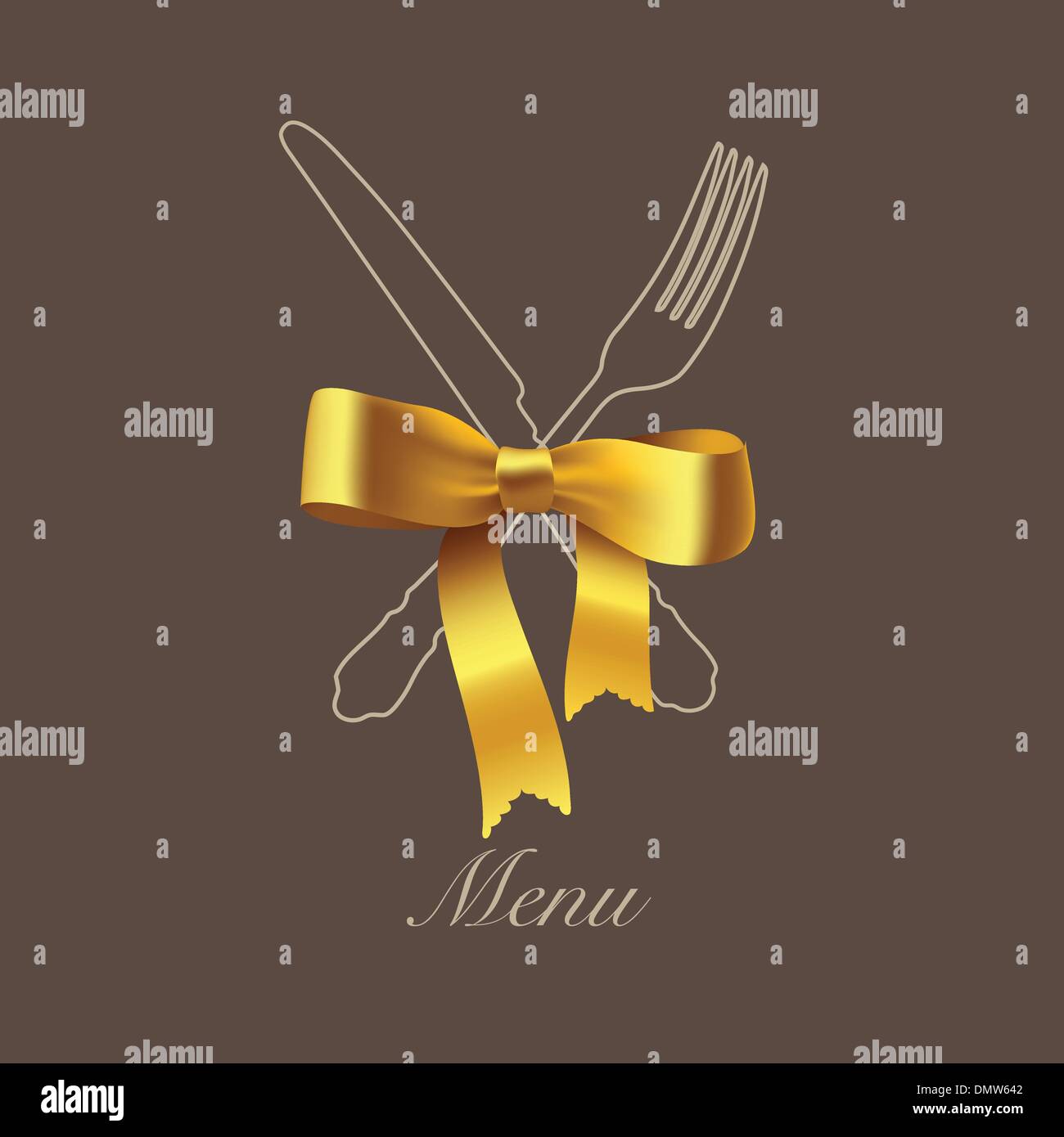 Fork golden card Stock Vector Images - Alamy