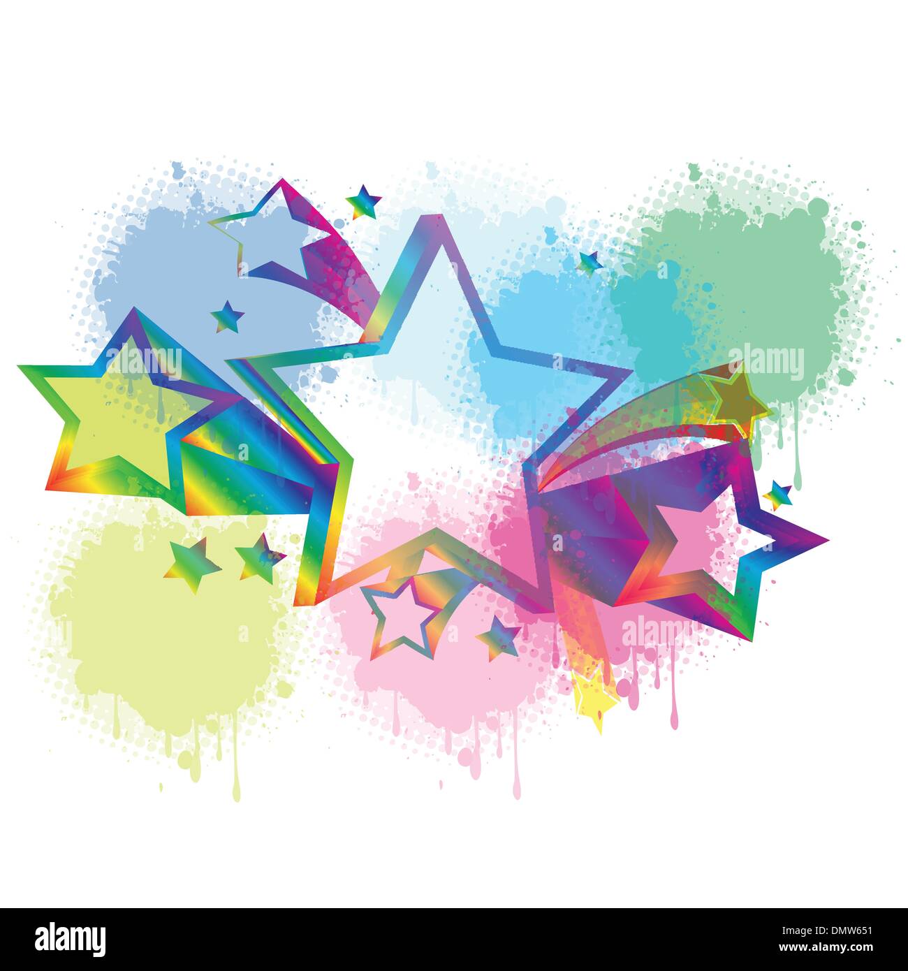 colored stars and grunge on white background Stock Vector Image & Art ...