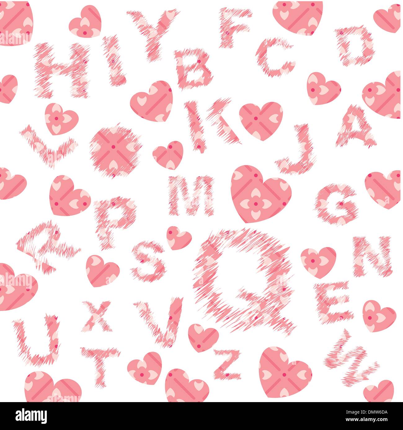 pink letters and hearts on background Stock Vector Image & Art - Alamy
