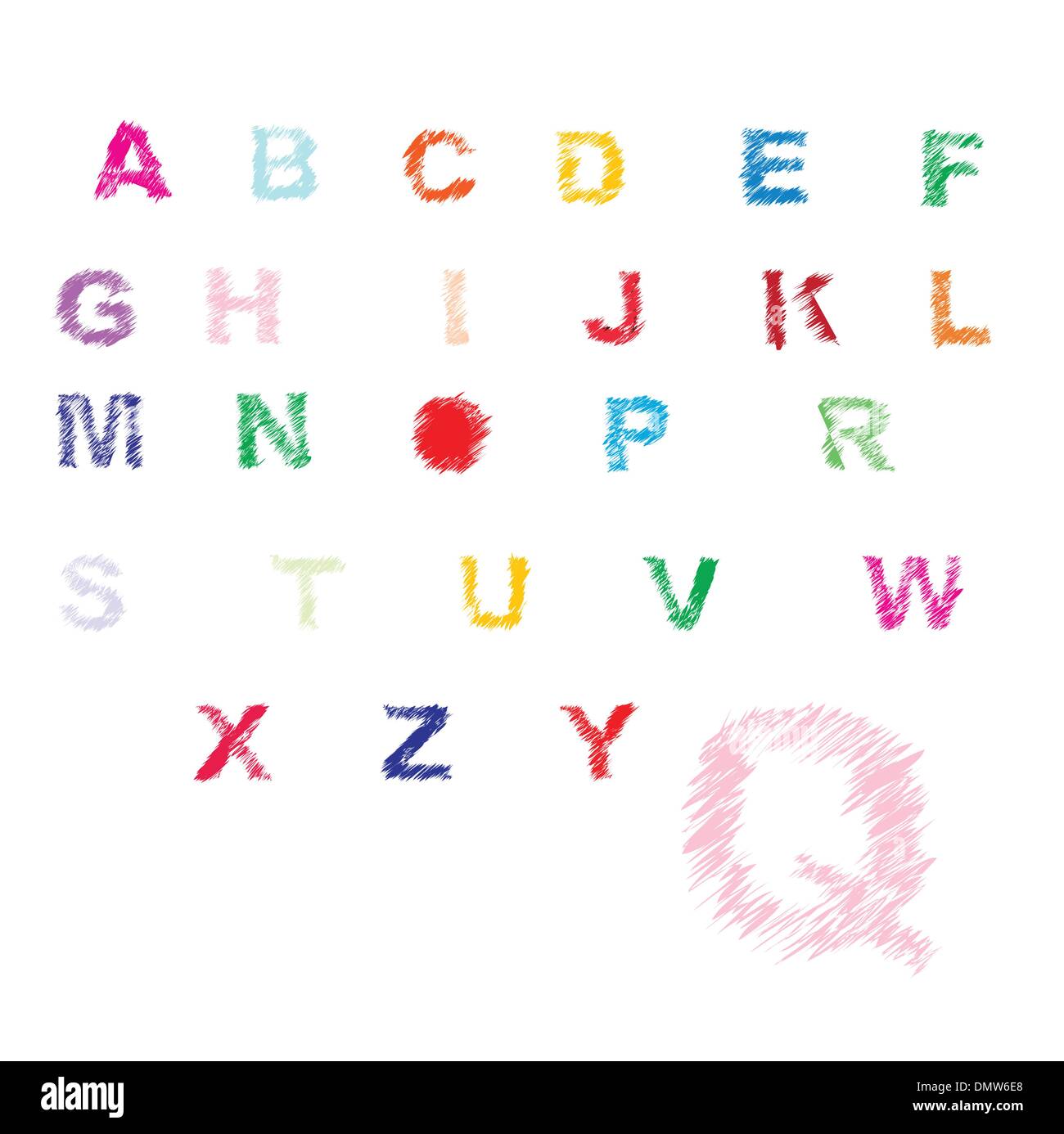 sketchy alphabet in pastel colors Stock Vector Image & Art - Alamy