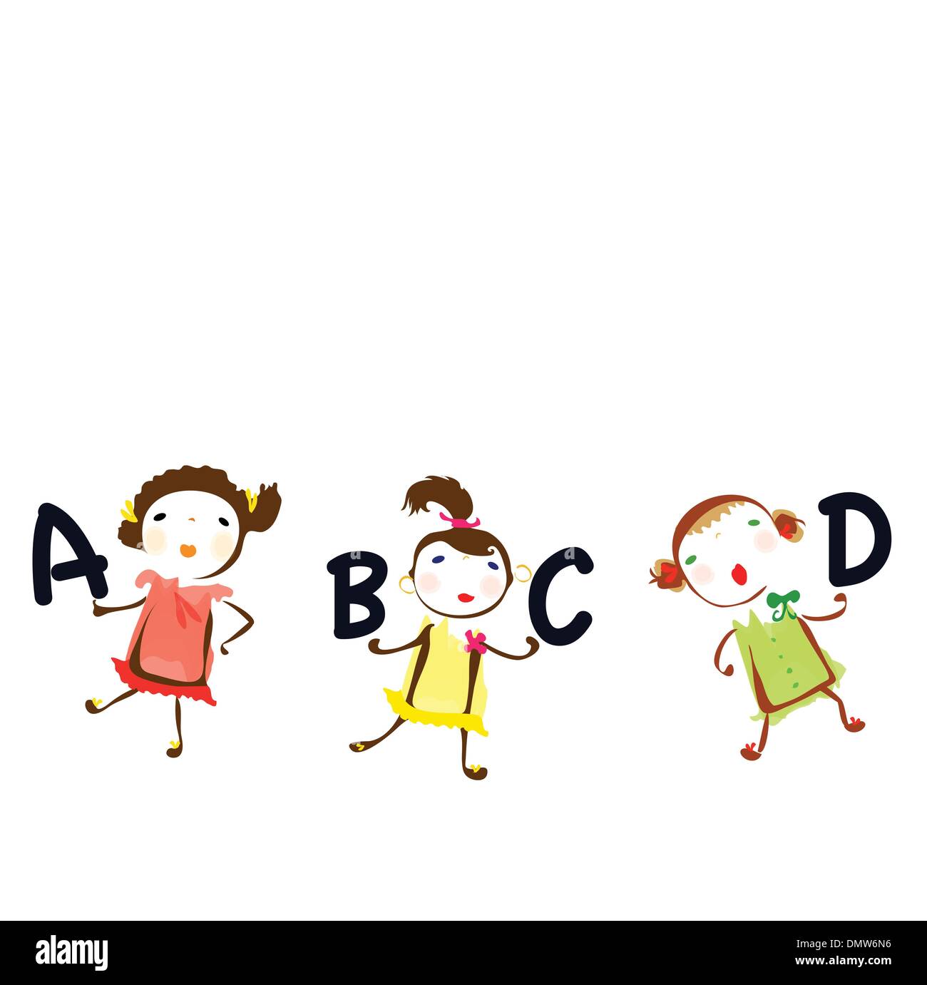 girls with letters Stock Vector Image & Art - Alamy